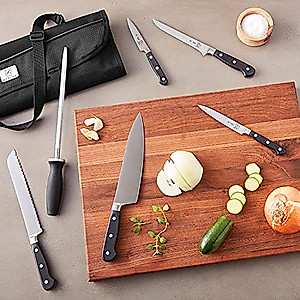 Mercer Culinary 7-Piece Forged Renaissance Knife Set,Black