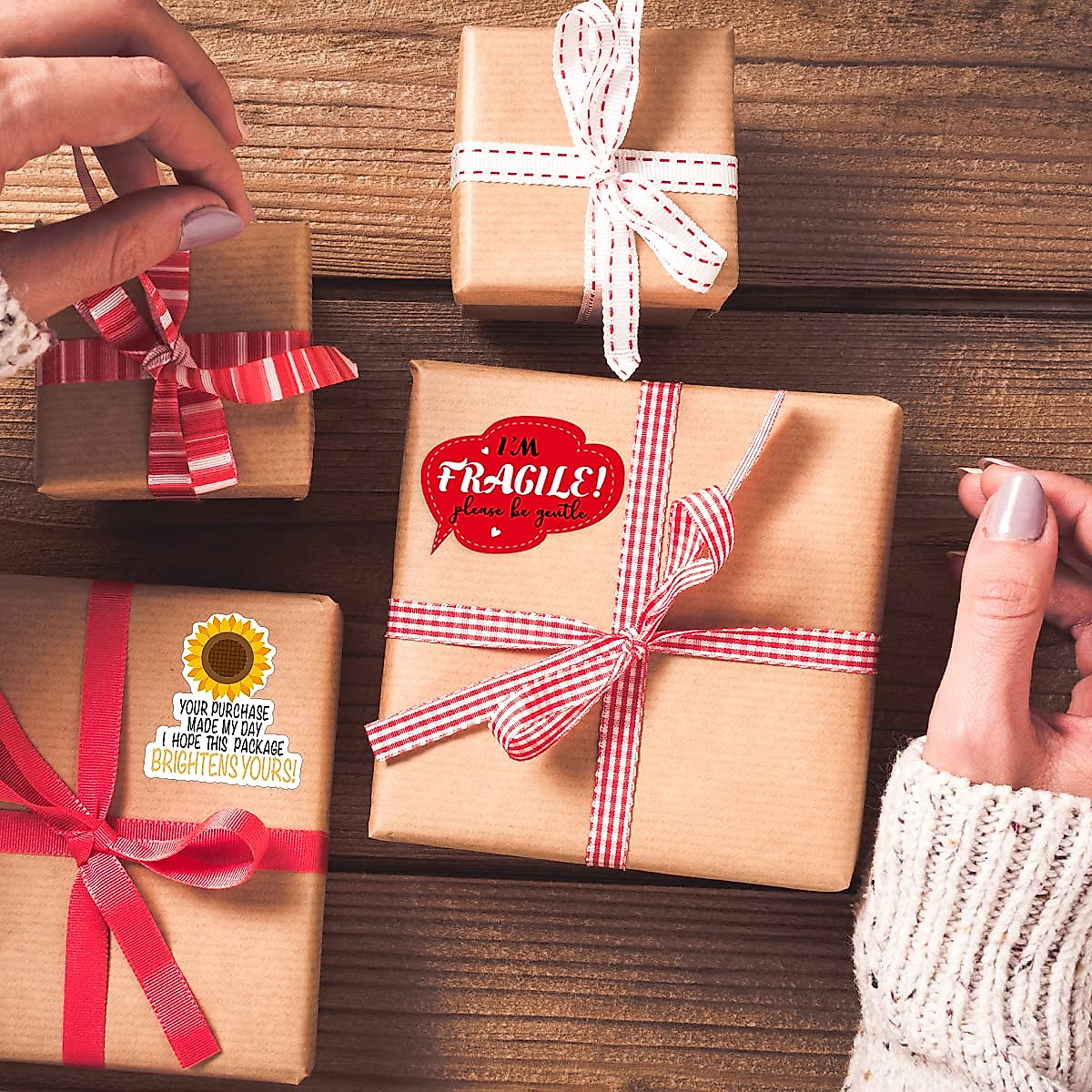 Wailozco I’m Fragile Please Be Gentle Stickers,Thank You Stickers,Handmade Stickers,Small Shop Stickers,Envelopes Stickers for Small Business, Online Retailers,Handmade Goods,500 Labels Per Roll