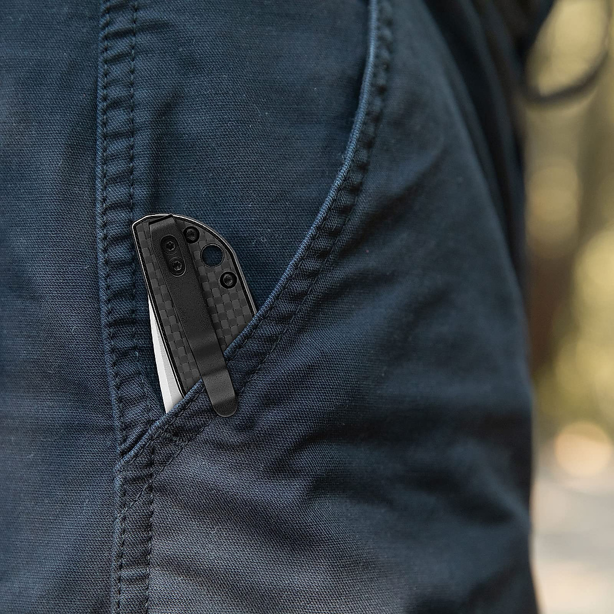 OKNIFE Freeze 2 EDC Knife with Carbon Fiber Overlay Handle Bundle with Freeze 2 Folding Pocket Knfie with Copper Handle