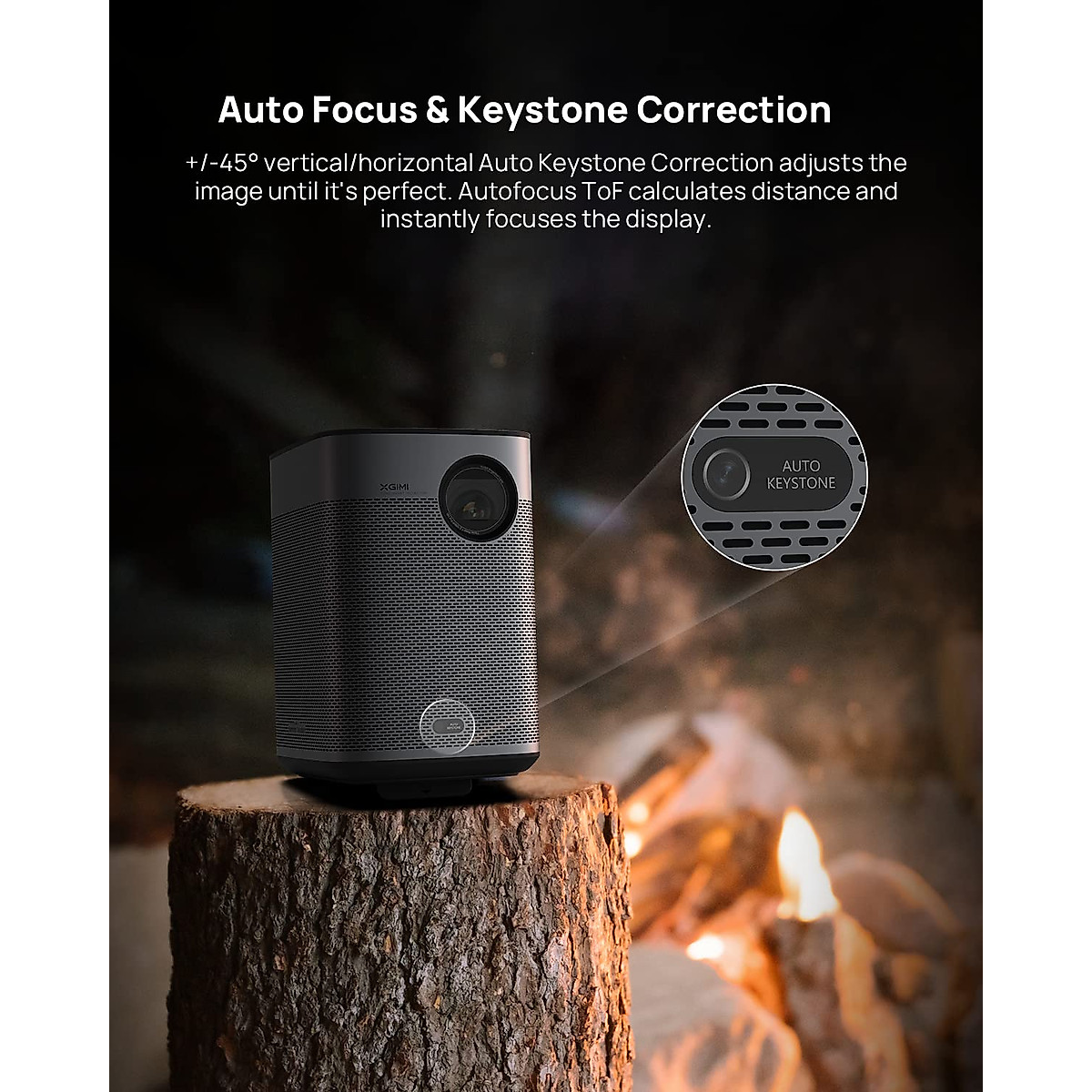 XGIMI Halo+ 1080P Portable Projector, 900 ANSI Lumens with Harman Kardon Speakers, Auto Keystone Correction, Auto Focus, Intelligent Obstacle Avoidance, Intelligent Screen Alignment, Android TV 10.0