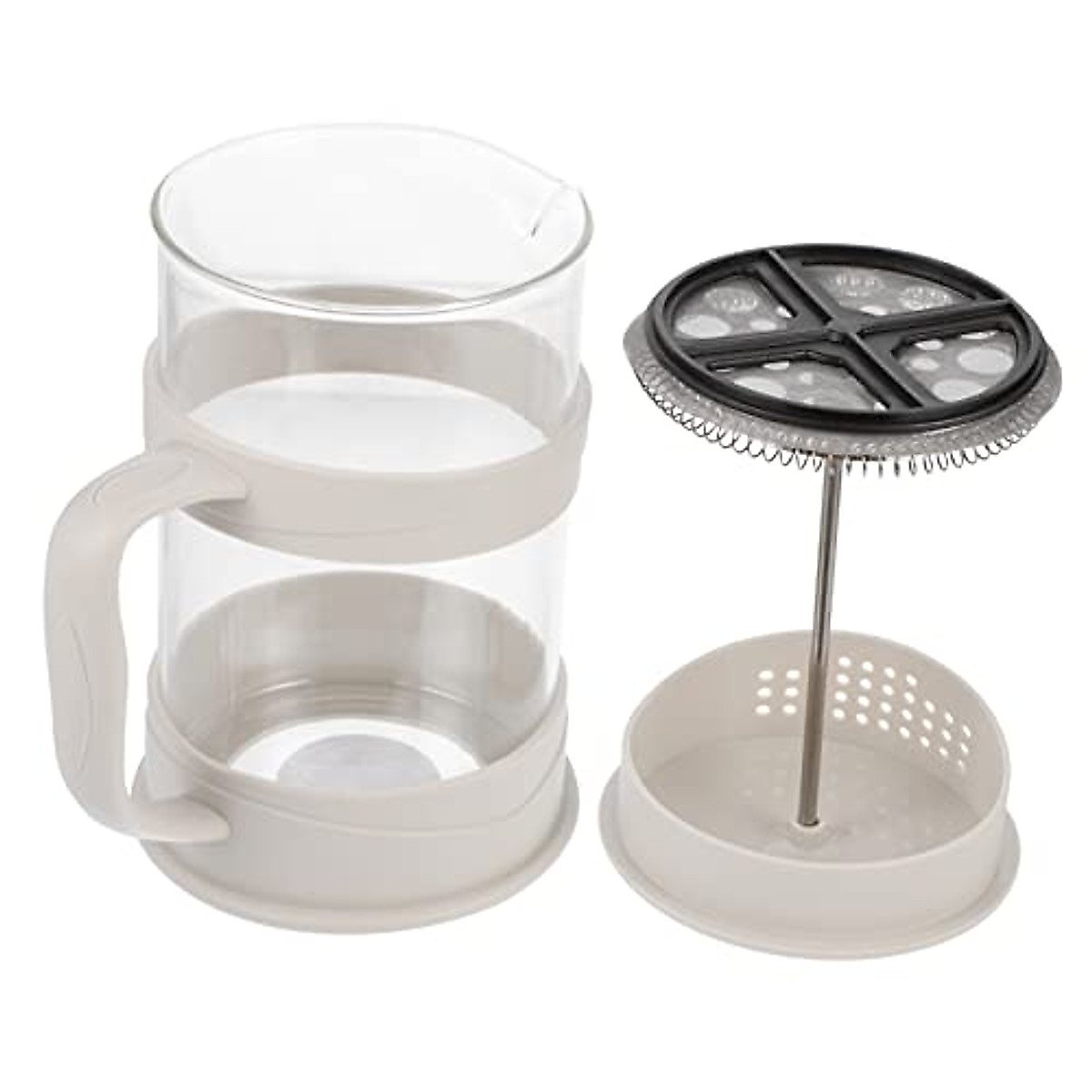 FELTECHELECTR Coffee Pot Portable Espresso Small Espresso Maker Teakettle Camping Kettle Press Tea Cold Brew Coffee Maker Coffee Carafe Concentrated Coffee Filter Machine White Plastic