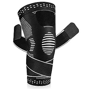 Dr. Brace Knee Braces for Knee Pain, Premium Knee Compression Sleeve Support with Straps for Running, Workout, Gym, Hiking, Arthritis, ACL, Joint Pain Relief, Meniscus Tear, Injury Recovery, Sports