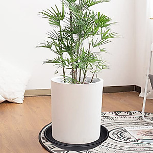 SAUCERHOME Plant Saucer Pot Tray 20 inch, 1 Packs 21 inch (17 inch Base) Plastic Flower Planter Saucers Drip Trays for Indoors Outdoors, Thick Heavy Sturdy Durable Plant Plate Water Catcher (Black)