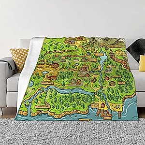 Stardew Valley Map Ultra-Soft Micro Fleece Blanket Ultra Soft Micro Fleece Blanket Cozy Warm Throw Blanket Suitable for All Living Rooms Bedrooms Sofa