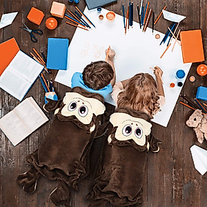 Catalonia Monkey Blanket for Kids, Hooded Wearable Snuggle Tail Blanket, Super Soft Plush Sleeping Bags for Children Teens Boys Girls, All Seasons, Gift Idea