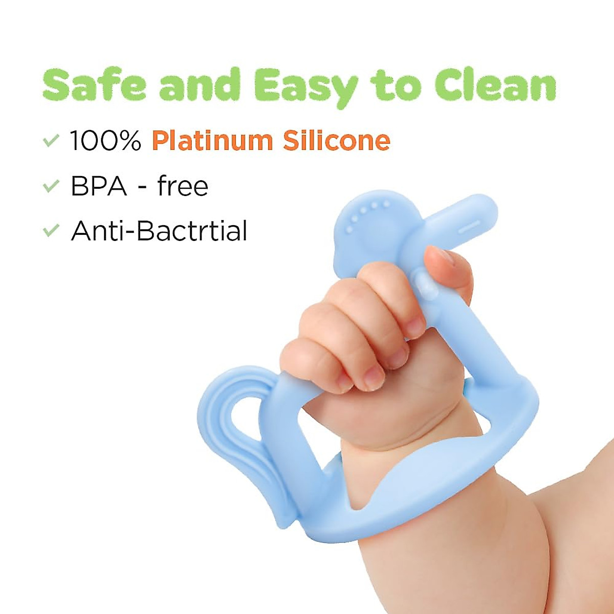 MOYUUM Pony Teether - 100% Silicone, Wearable Type, Baby Chew Toy, Baby Gift for Newborn, Roly Poly Toy, Silicone Teething Toys for Infant and Toddler, Bracelet Type, Pack of 1 (Yellow)