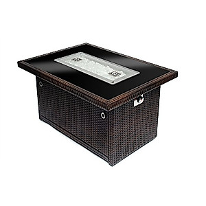 Outland Fire Table Tempered Glass Lid Insert for Series 401/403 Outdoor Propane Fire Pit Tables, Rectangular 29-Inch x 13-Inch x 5/16-Inch – Includes Bracket Set for Horizontal Interior Slide Storage