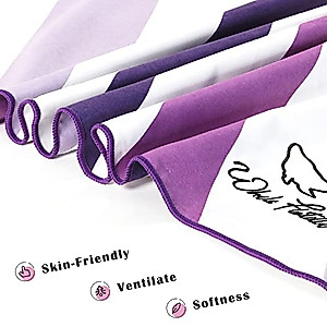 Whale Flotilla Large Quick Dry Beach Towel (30"x60"), Microfiber Sand Free Beach Towels for Kids and Adults, Super Absorbent Compact Pool Travel Towel, Purple