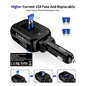 SUPERONE 180W Cigarette Lighter Splitter with 20W PD, 2-Socket Cigarette Lighter Adapter, Fast USB C Car Charger with Type-C 20W PD & QC 3.0 for Dash Cam, GPS, Laptop/iPad/iPhone 14/13/12/11/X/Samsung