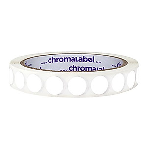 ChromaLabel 0.50 Inch Round Label Removable Color Code Dot Stickers, 1000 Labels per Roll, White