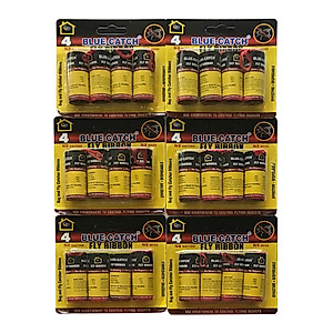 Blue Catch 24 PCS Fly Trap , Fly Trap Tape, Fly Paper Strips , Fly Catcher Trap, Fly Ribbon, Fly Bait,Fly Catcher Ribbon