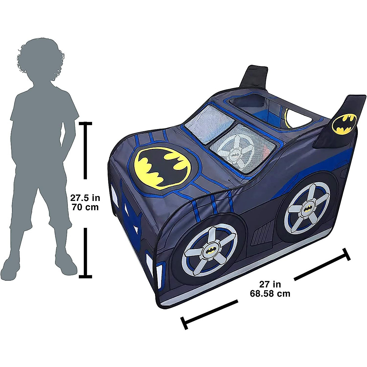 Batman Batmobile Pop Up Tent – Large Indoor Playhouse for Kids | Folds for Easy Storage with Carrying Bag Included | Amazon Exclusive – Sunny Days Entertainment