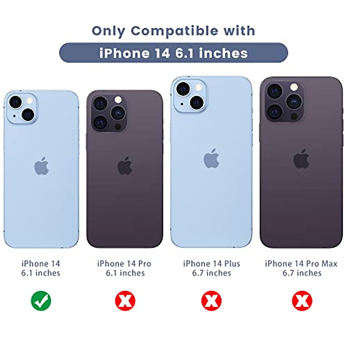 Maxdara [3 in 1 for iPhone 14 Clear Case, iPhone 14 Case with Tempered Glass Screen Protector and Camera Lens Protector Drop Protection Case for iPhone 14 6.1 Inch(Clear+Clear)