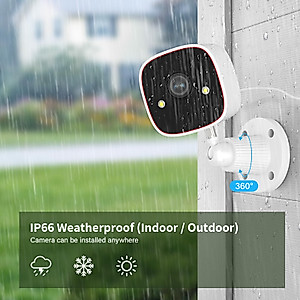 Jennov Security Camera Wireless Outdoor, 2K/3MP Floodlight 4X Digital Zoom, 360°Pan & Tilt, Color Night Vision & Motion Detection, 2.4GHz Wi-Fi, 2-Way Talk, Works with Alexa