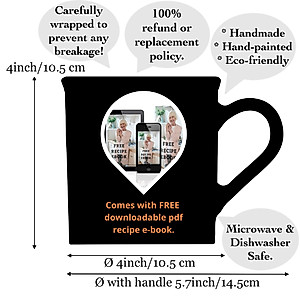 City to Cottage Handmade Purple and White Polka Dot Ceramic Extra Large 17.5oz/500ml | Hot Chocolate, Coffee, Tea Mug, Cup with Handle Unique Designer Pottery Gift for Tea Lovers