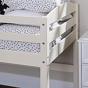 Walker Edison Della Classic Solid Wood Twin over Wood Loft Bunk Bed, Twin Size, White