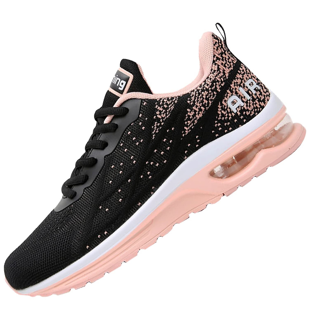 MEHOTO Womens Fashion Lightweight Tennis Walking Shoes Sport Air Fitness Gym Jogging Running Sneakers (Peachblack US 7 B(M)