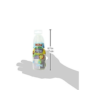 Nuby Printed Non-Drip Bottle, 4 Ounce, 1 Pack of 1 Bottle, Colors May Vary