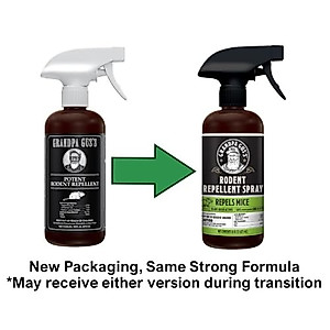 Grandpa Gus's Double-Potent Rodent Repellent Spray, Peppermint & Cinnamon Oil, Prevents Mouse/Rats from Nesting & Chewing on Wires, 16 fl oz (Pack of 1)