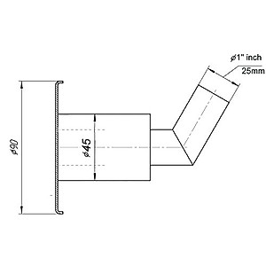 316L Stainless Steel Thru Hull Outlet/Exhaust Skin Fitting 1" inch 25 mm for Generator Heater