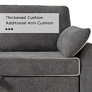 Merluxy Sofa Bed Sleeper Sofa with Storage Chaise 2 in 1 Pull Out Couch Bed for Living Room Sectional Couch with Pull Out Bed Gray