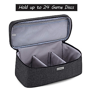 CURMIO Game Console Carrying Case Compatible with Xbox Series X, Game Disc Storage Bag for up to 24 Discs Compatible for PS4/PS4 Pro/PS3/PS5/Xbox One/Xbox Series X/S