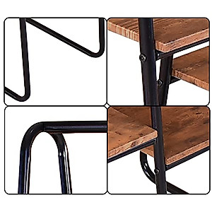 VERFARM Metal Garment Rack, Freestanding Heavy Duty Clothes Rack with 2 Hanger Rod and 6 Shelves for Bedroom Living Room