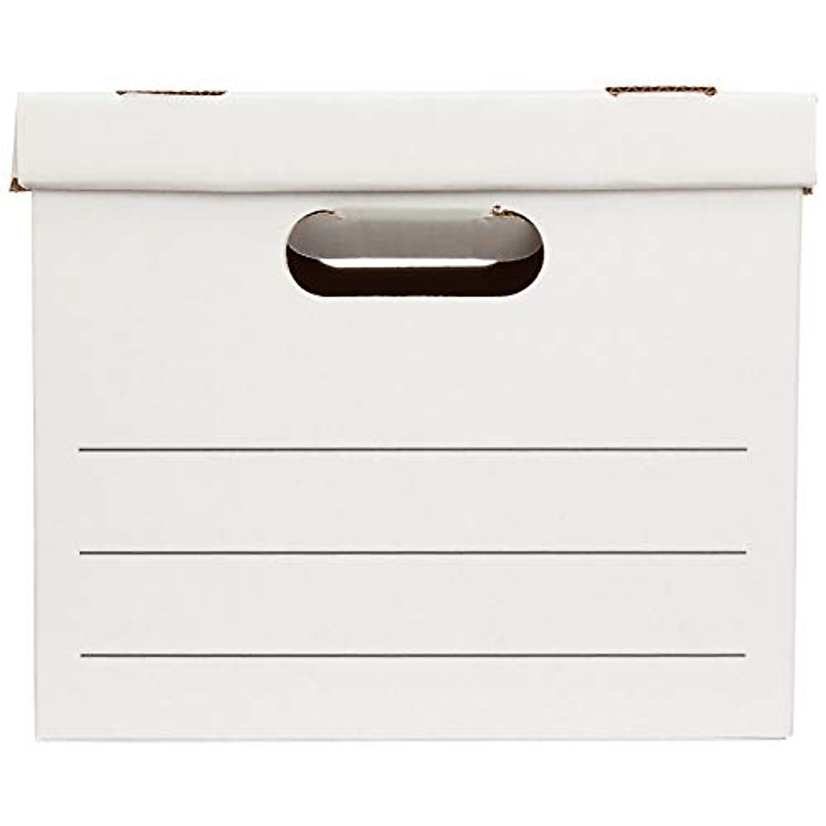 Amazon Basics Storage and Filing Boxes With Lid and Handles, Legal/Letter Size, Basic Duty, Pack of 20, White, 16.2" L x 12.5" W x 10.5" H
