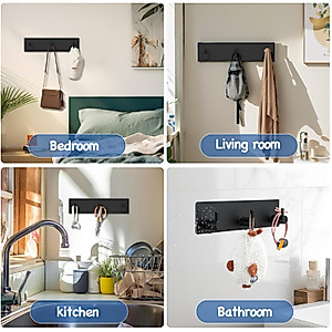 PEOIAOY Key Holder for Wall, Self Adhesive Key Hanger with 3 Hooks Stainless Steel Key Hooks for Wall, Wall Hooks Decorative, Key Hanger for Wall, No Punch Key Rack for Kitchen, Bathroom, Office