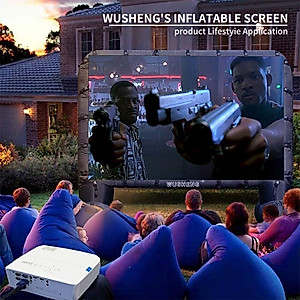 Portable Projector Screens- Huge Air-Blown Cinema Projection Screen Package with Rope, Blower,Tent Stakes - Front & Rear Projection,for Outdoor Party Backyard Pool Fun (Size : 20FT)