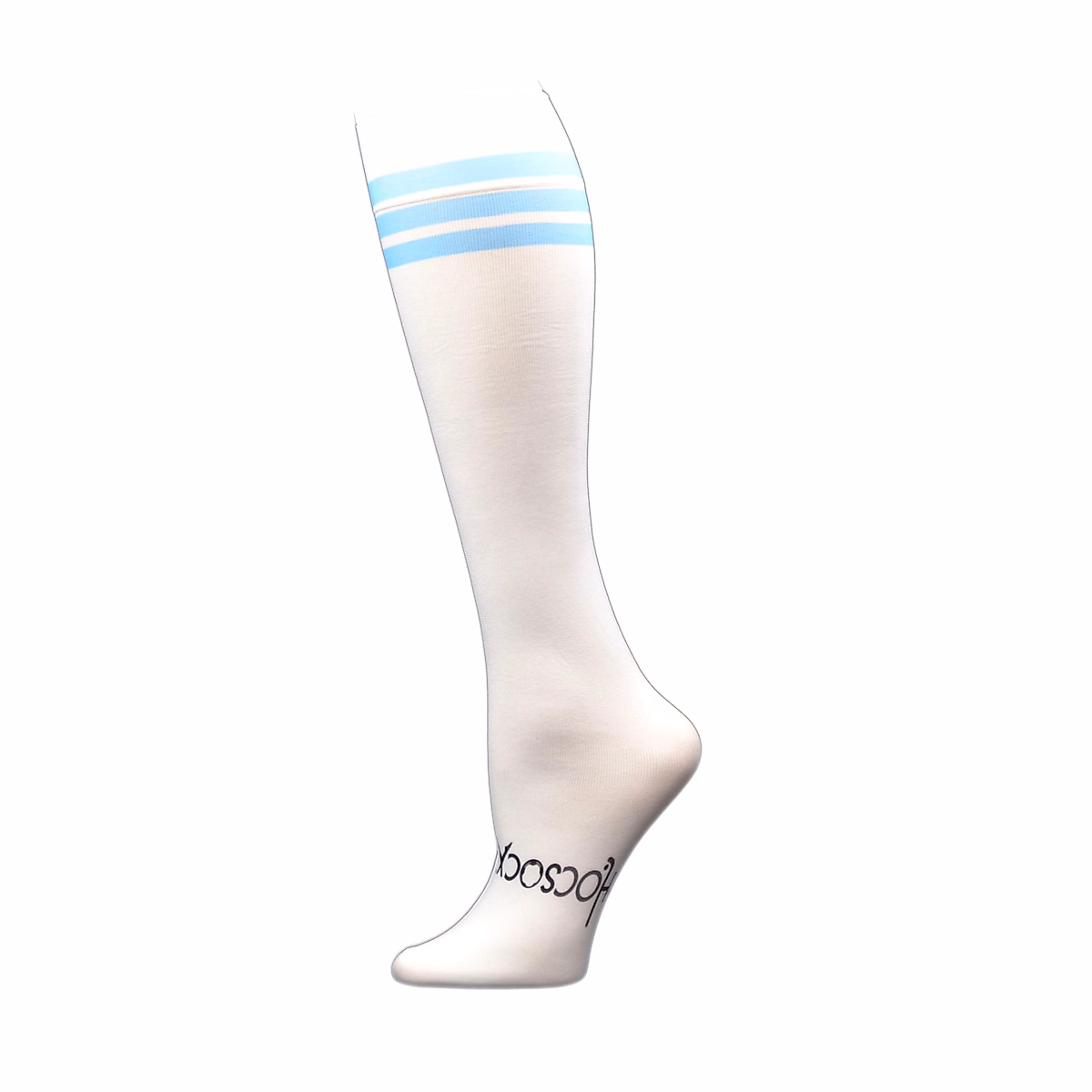 Hocsocx Light Blue Stripe Tube Unisex Performance Liner Socks, Moisture Wicking, Rash & Blister Protection for Field & Ice Hockey, Soccer, Skiing, Hiking, Boot Sock | Youth