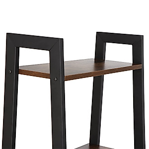 ZENY 4-Tier Bookshelf, Ladder Bookcase, Multifunctional Ladder-Shaped Plant Flower Stand Rack Bookrack Storage Shelves (Rustic Brown)