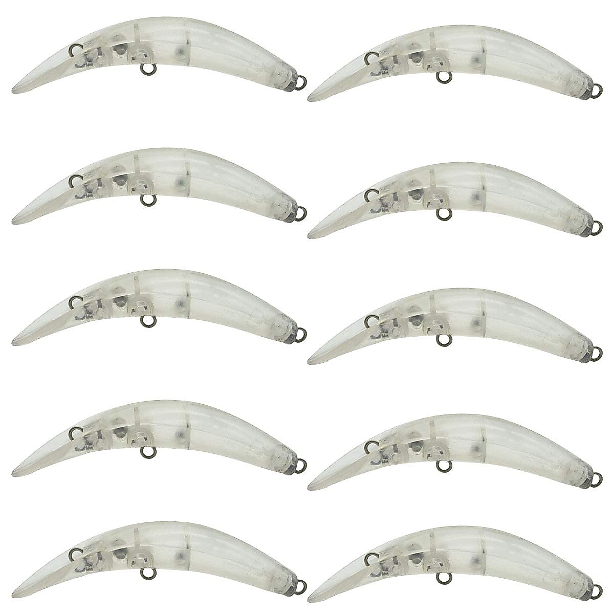 FINE FISHING 10PCS Unpainted Lure Blanks 10.4cm 14.38g Crankbait Simulation Blank Body Clear Hard Baits Trout Salmon Swimming Sea Bait Topwater Freshwater Plastic Minnow Lure 156L