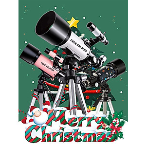 Telescope for Kids Adults Astronomy Beginners over 8 Years Old, 70mm Aperture Astronomical Refractor Telescopes with Phone Adapter & Wireless Remote, Astronomy Space for Christmas Birthday