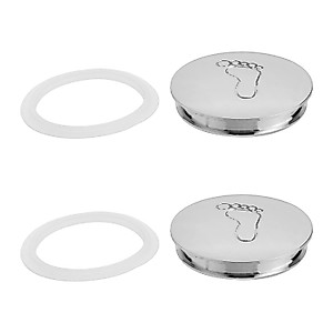 Yinpecly Metal Basin Sink Drain Stopper Zinc Alloy with Rubber 1.65 Diameter Silver Pop Up Push Button Drain Plug Anti-Clogging for Bathtub and Bathroom Kitchen Sink 2pcs