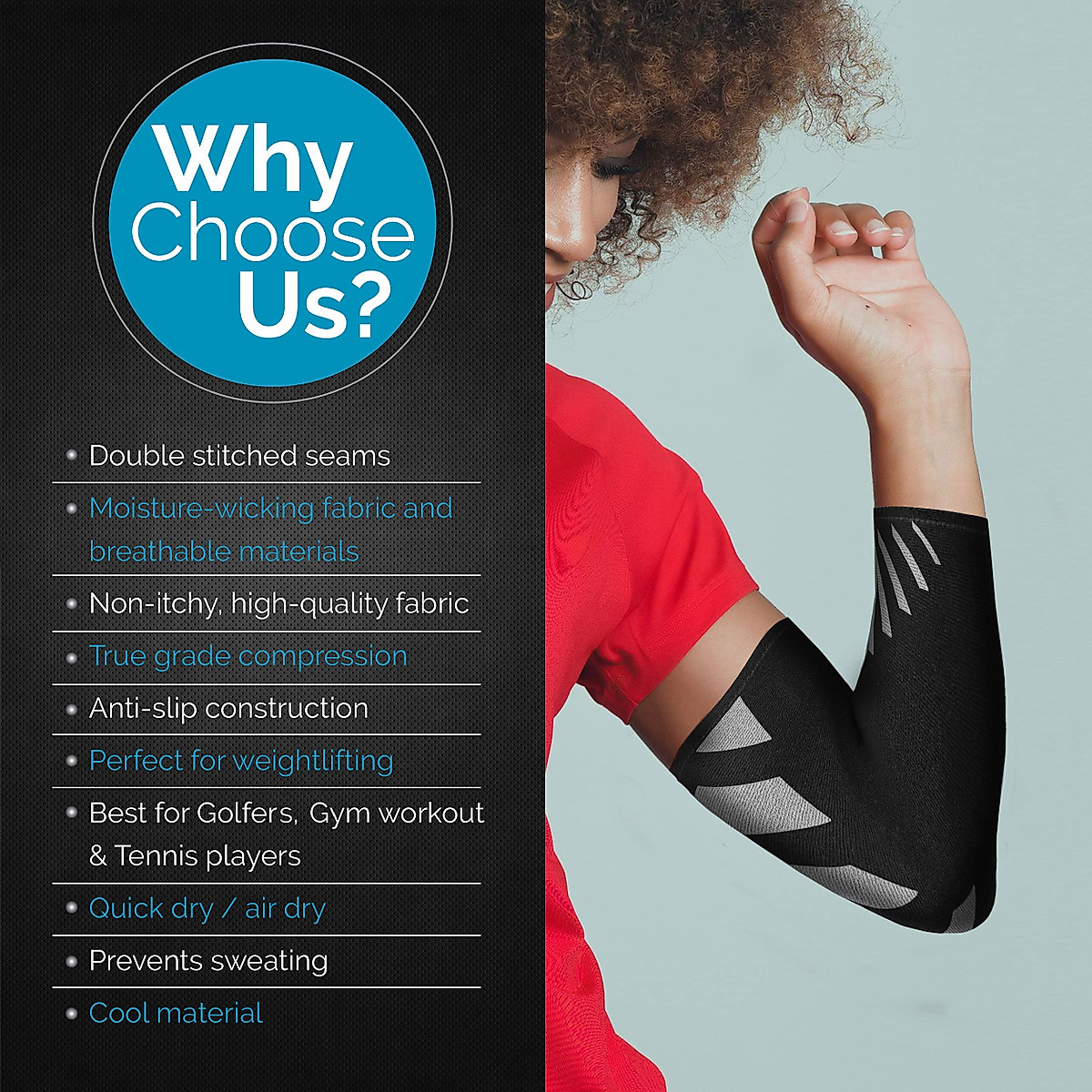 Elbow Compression Sleeve for Men & Women - Elbow Brace for Tendonitis and Tennis Elbow Relief, Golf Elbow, Joint Pains, Bowling, Weightlifting in Premium Breathable Fabric (1 Piece GREY Medium)