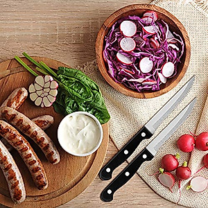 LIANYU Steak Knives Set of 8, Stainless Steel Serrated Steak Knife, kitchen Camping Restaurant Steak Knives, Dishwasher Safe