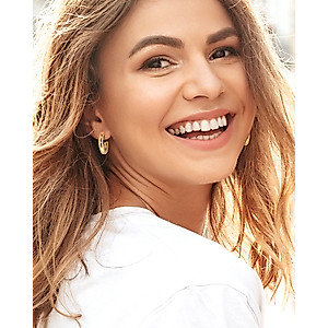 Adoyi Gold Hoop Earrings, Small Gold Hoops Earrings Chunky Huggie Hoop Earrings Set for Women 14K Gold Plated Lightweight Jewelry Birthday Christmas Gifts for Her 3/6/9 pairs