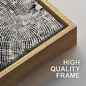 CHDITB Framed Wood Tree Rings Wall Art Set, 16x24in Black and White Canvas Art Wall Decor, Abstract Nature Wall Pictures Prints, Modern Paintings Wall Art for Living Room, Bedroom, Farmhouse(3Pcs)