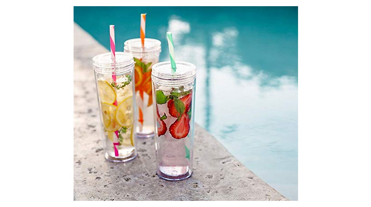 Cupture 18 oz Acrylic Tumbler Cups - 8 Pack