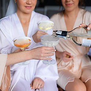 ISKYBOB 18 Pieces Plastic Coupe Glasses Set, Disposable Champagne Glasses Cocktails Cups 120ml / 4oz Clear Champagne Tower Bulk for Wedding, Parties