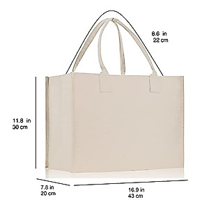 VANESSA ROSELLA Personalized Gift Monogram Initial 100% Cotton Chic Tote Bag for Women - Black (C)