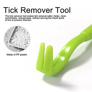 Quacc 3 PCS Tick Remover Tool, Plastic Painlessly Tick Remover Portable for Dogs Cats Humans (Green)