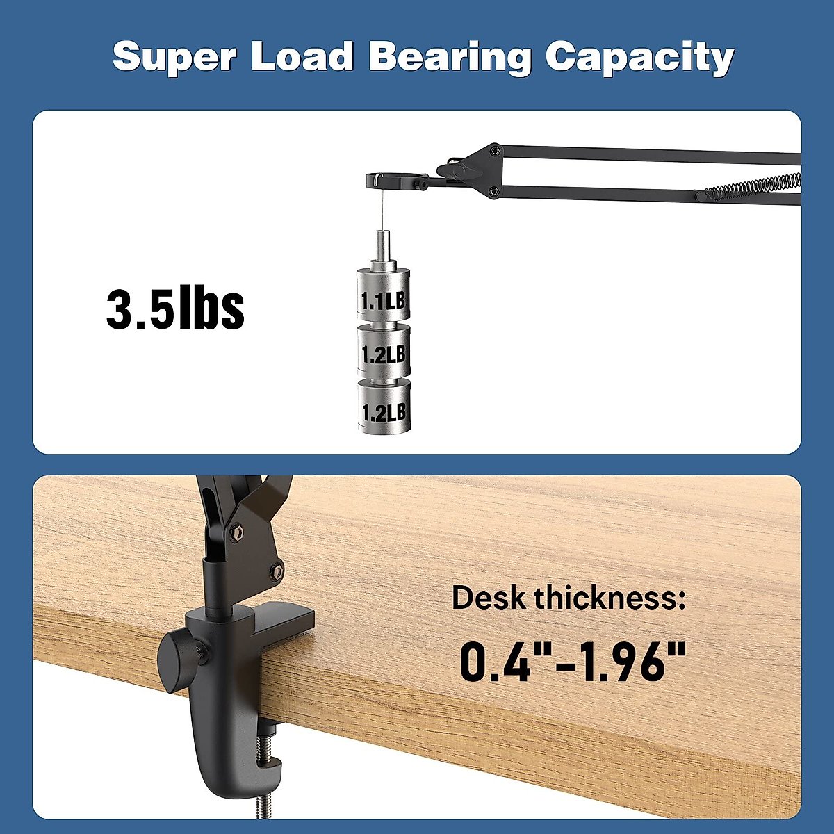 Hayve Microscope Arm Stand，Adjustable Metal Bracket with Clamp and Grommet Base，Coin Microscope Mount ，Compatible with Model DM4 DM9 MS1 MS3& Most 4.3'',7'' Digital Microscopes (1.37inch(for DM9-H))