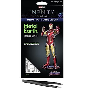 Metal Earth Premium Series Marvel Iron Man Mark LXXXV 3D Metal Model Kit Bundle with Tweezers Fascinations