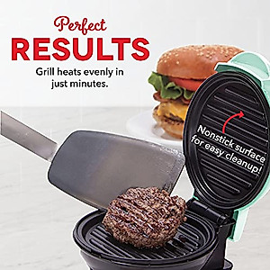 DASH Mini Maker Electric Round Griddle & other on the go Breakfast, Lunch & Snacks with Indicator Light + Included Recipe Book - Aqua,4 Inch & Mini Maker Portable Grill Machine