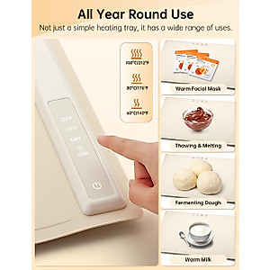 Food Warming Mat, Electric Warming Tray Full Surface for Keep Food Warm, Foldable Heater Food Pad with 3 Temperature Settings, Food Warmer for Parties Buffets Gatherings Holidays Daily Use, White