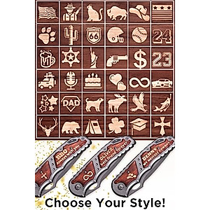 Personalized Gift for Men & Women - Customized Pocket Knife - Gifts for Dad Husband - Custom Engraved Knives - Gift Idea for Birthday Christmas Valentine's Day Anniversary - Present for Father Husband Stepdad 97010 PS