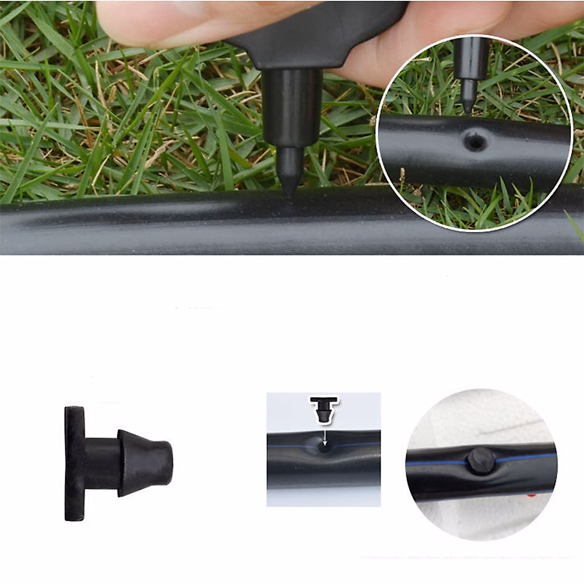 UCLEVER Drip Irrigation End Plug 100 Pieces for 1/4 Inch Tube Closure Goof Hole Plugs Irrigation Stopper