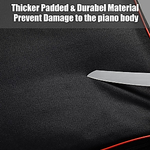 61 Key Keyboard Case,Electric Keyboard Bag Piano Gig Bag,Waterproof Keyboard Cover,600D Oxford Cloth Keyboard Carrying Case with 10mm Cotton Padded Keyboard Case Bag.40.1"x15.7"x4.7 Black+Red